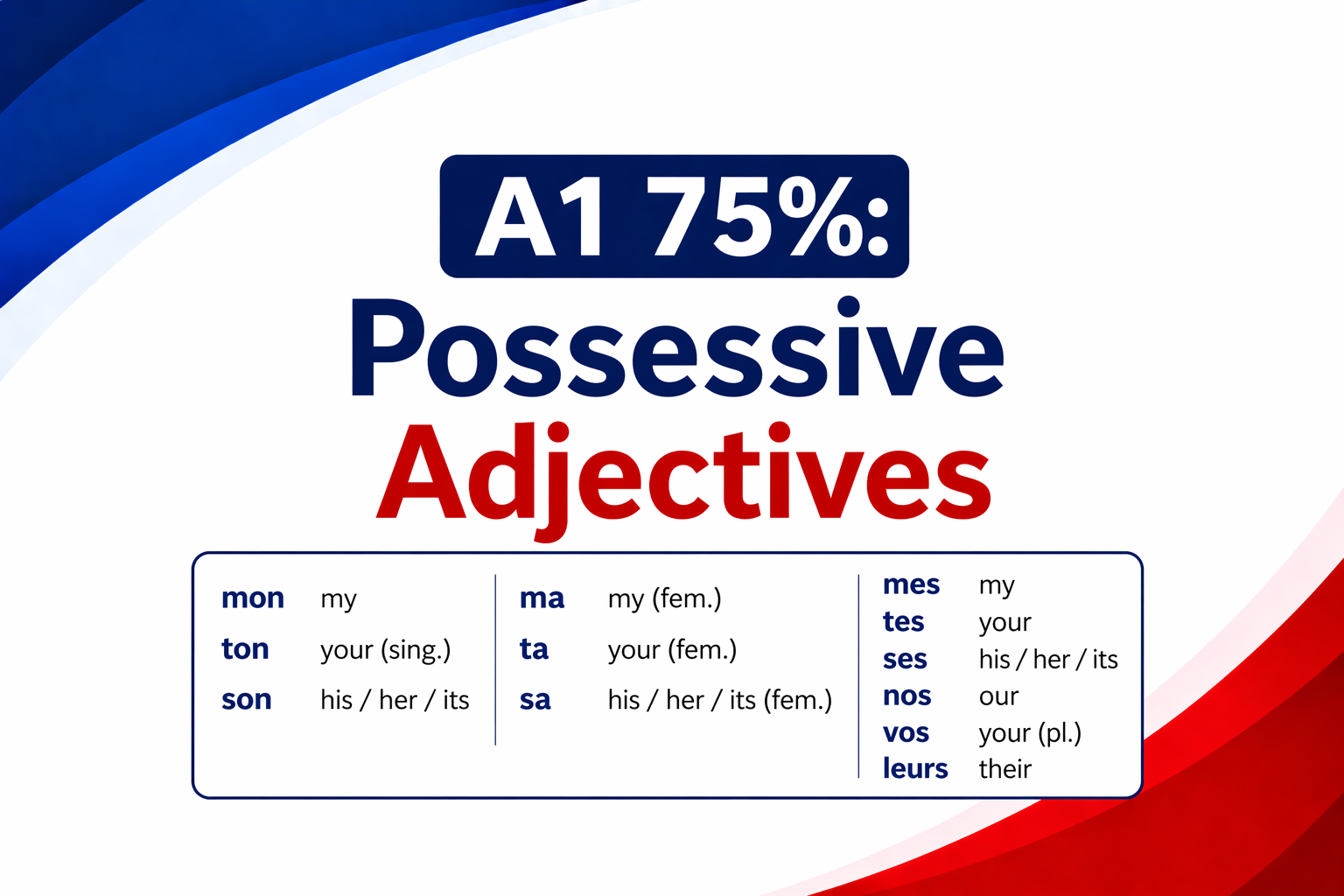 French Possessive Adjectives - French IB Hub